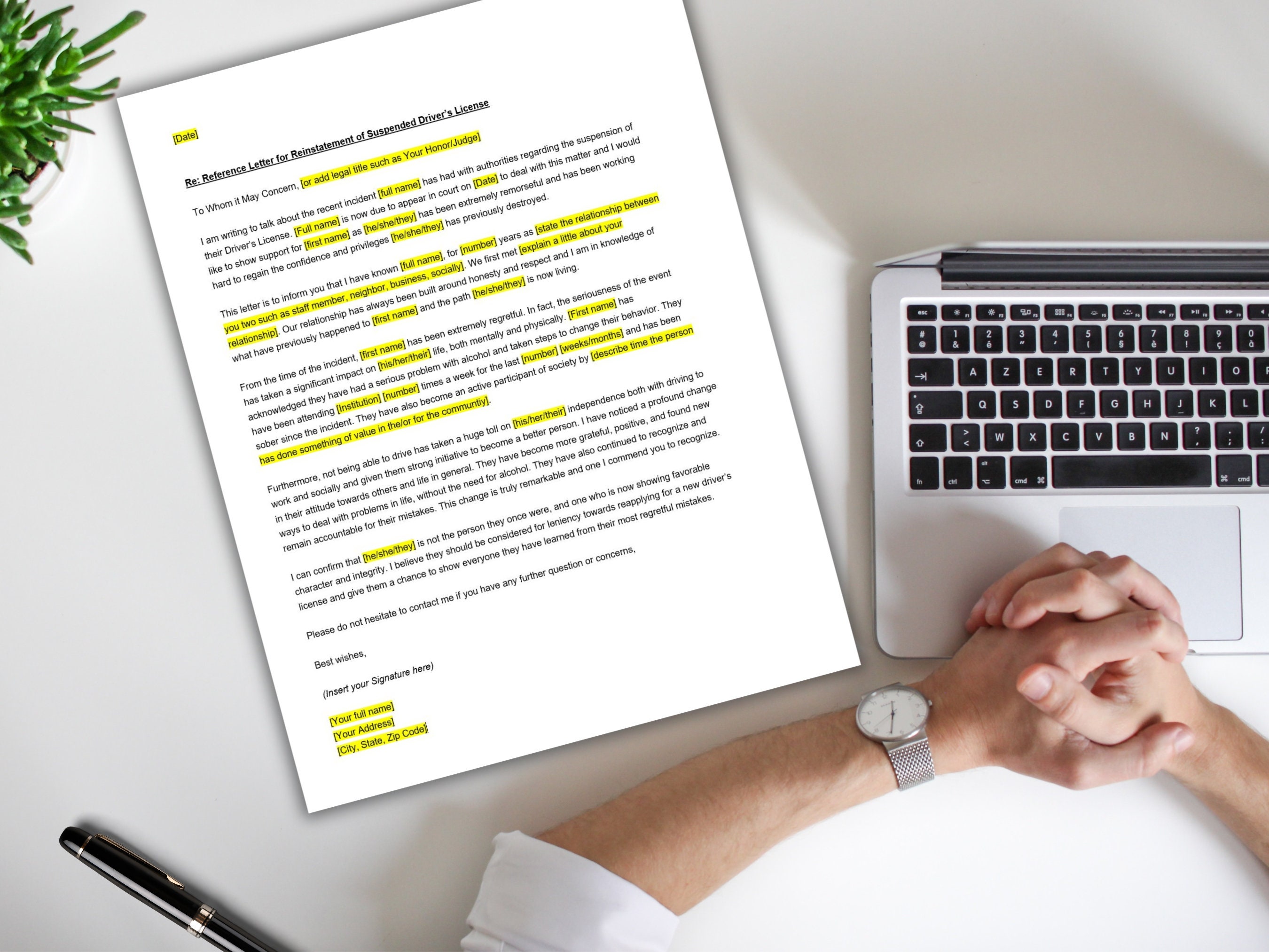 Character Reference Letter to Restore Drivers License, Court Character ...