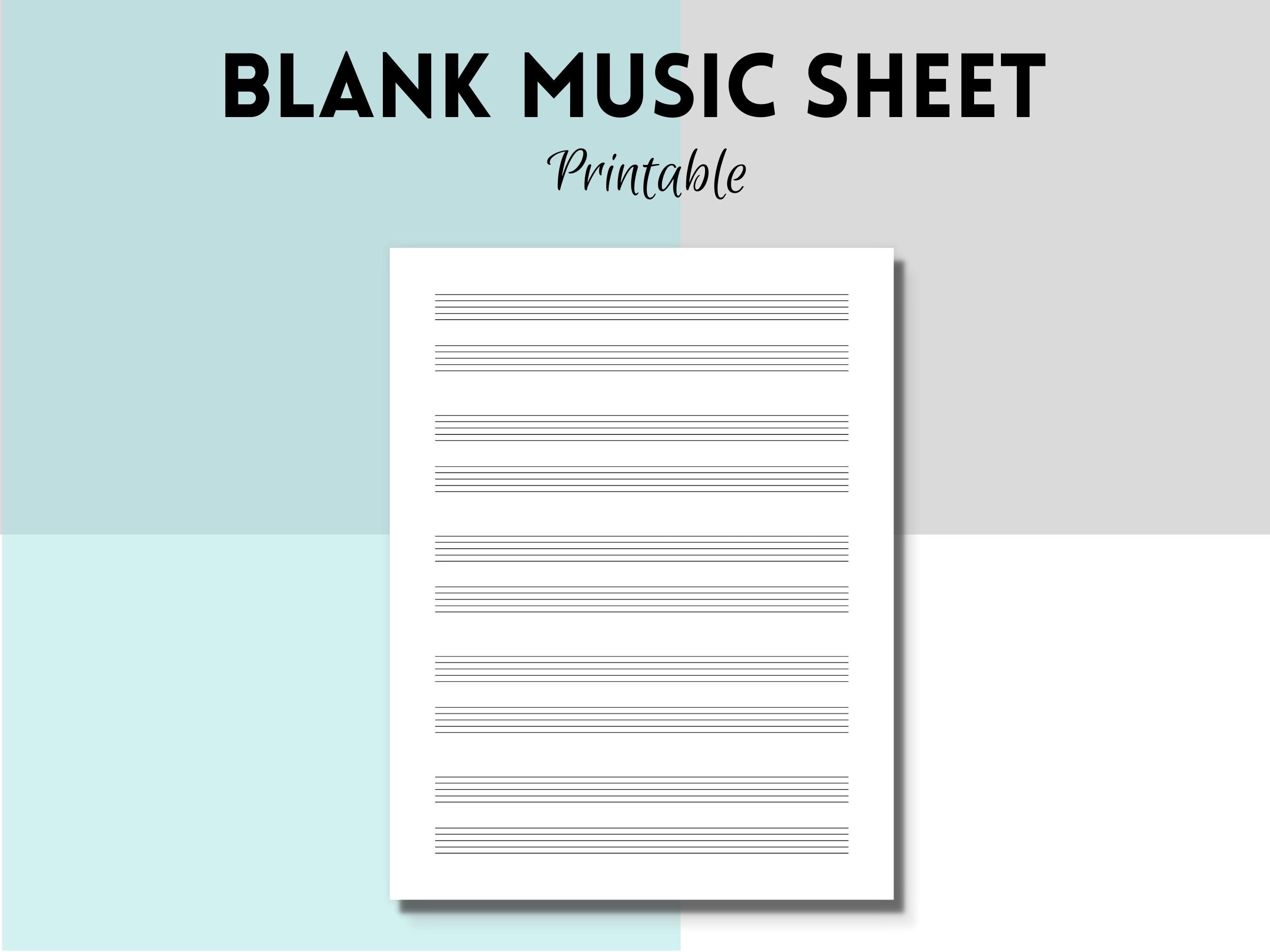 Printable Sheet Music for Letter and A4, Blank Sheet Music Printable ...