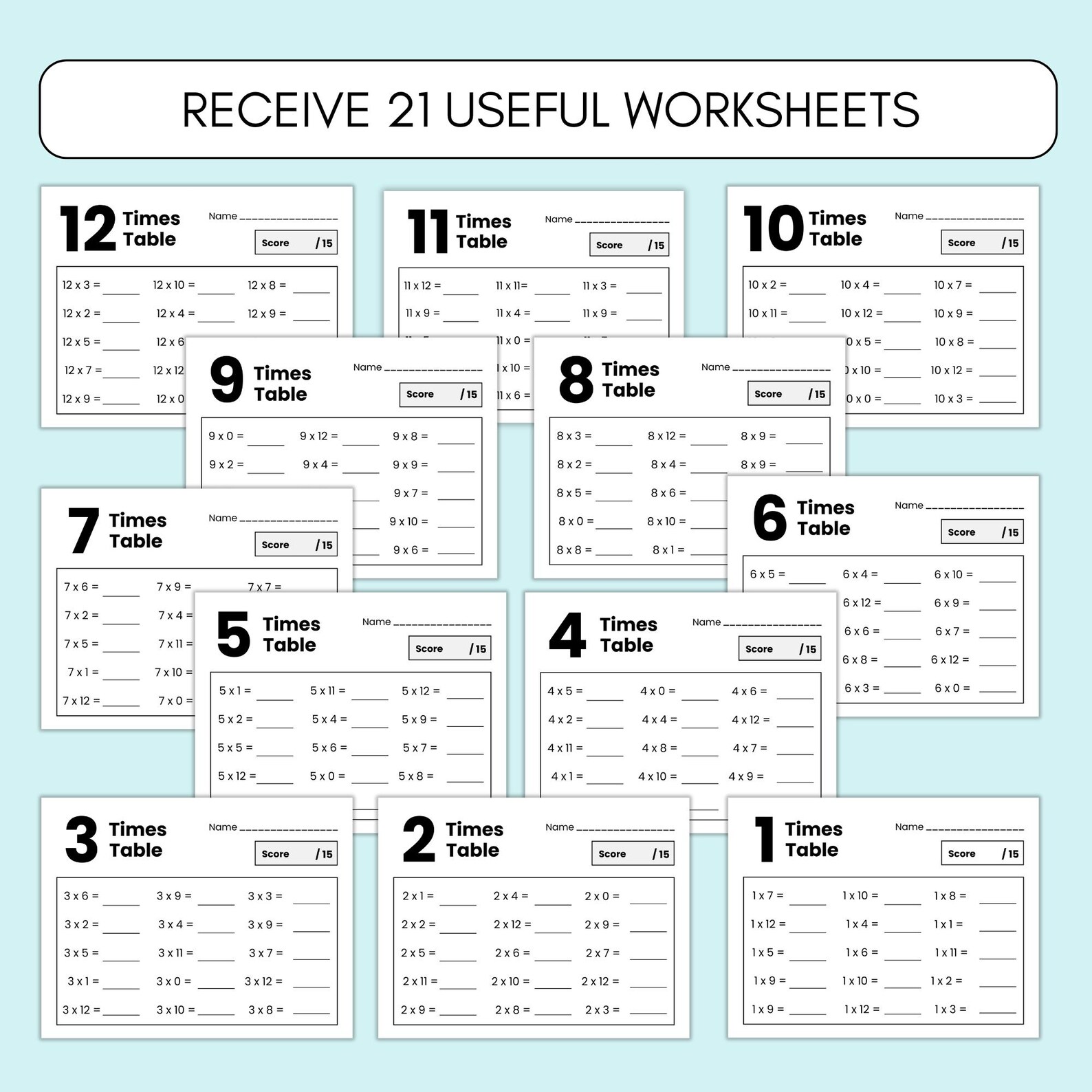 Printable Multiplication Chart and Worksheets, Home School Chart for ...