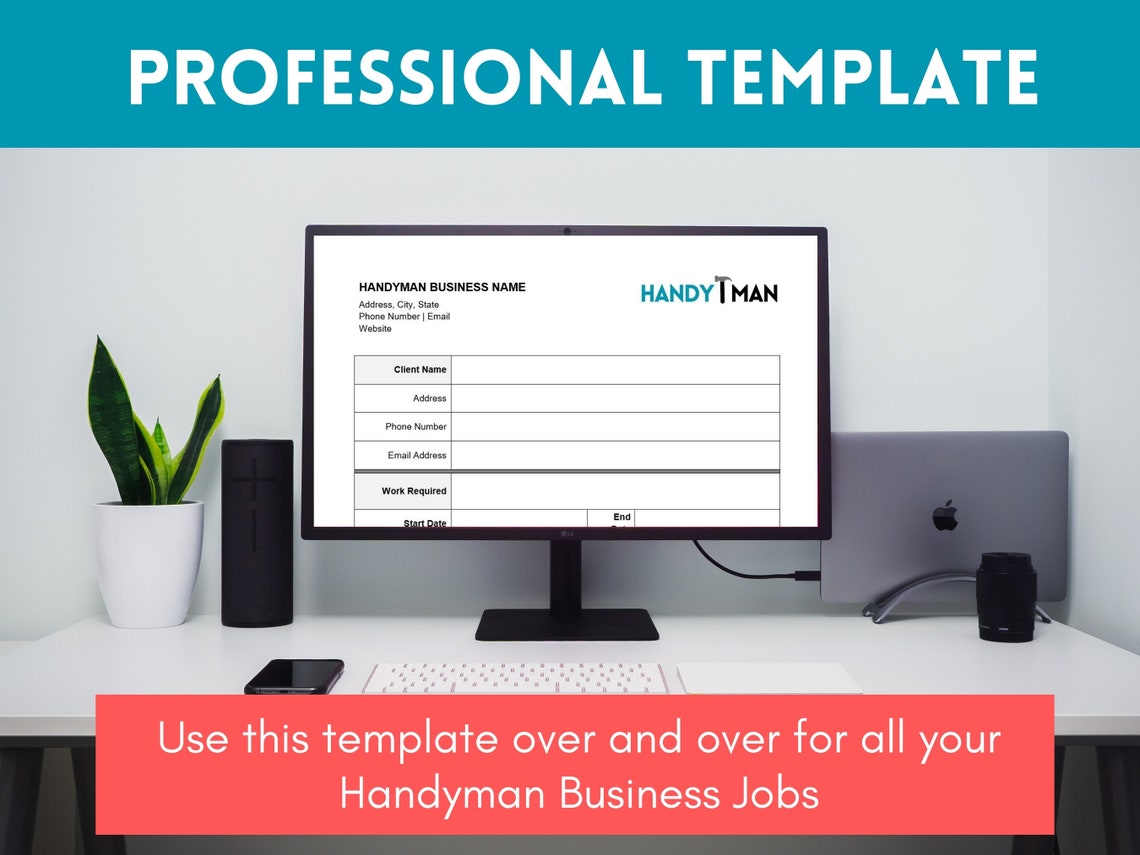 Handyman Contract Template, Handyman Service Agreement, Handyman Form ...