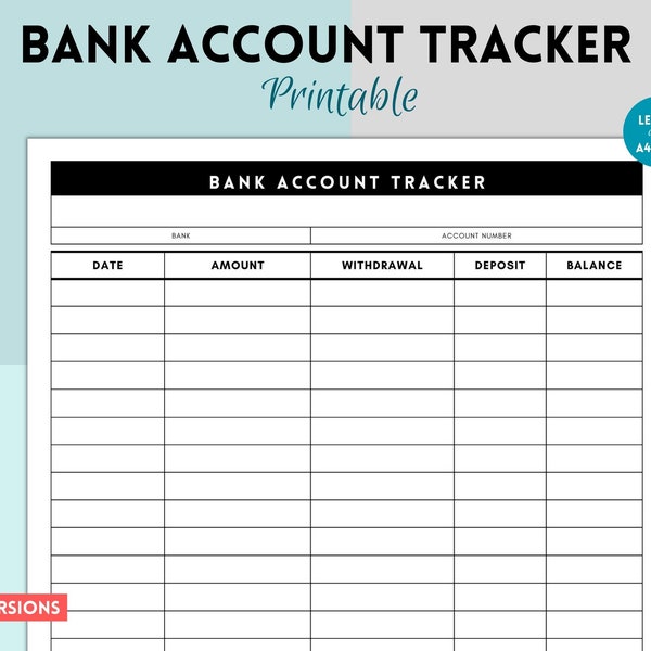 Bank Deposit Tracker - Etsy