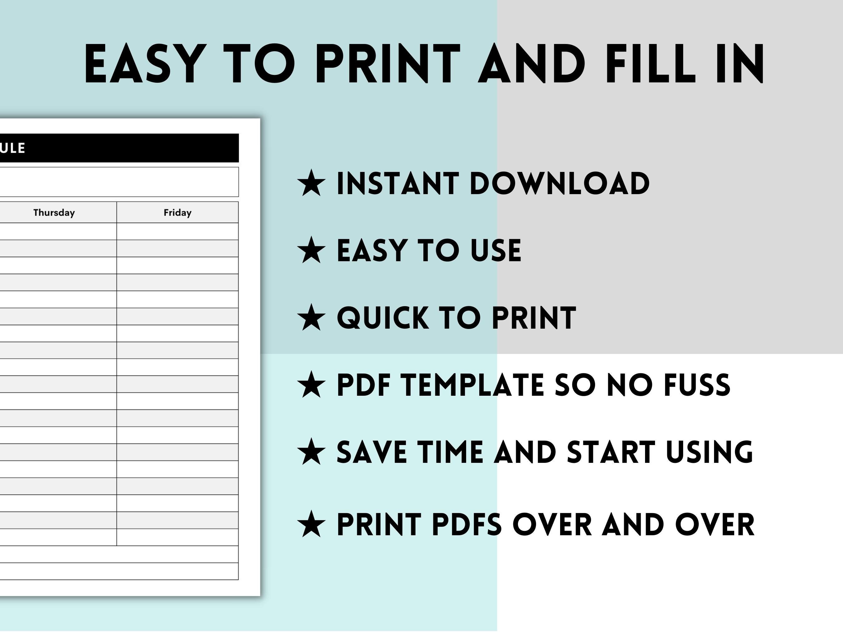 Meeting Room Schedule, Room Reservation Template, Conference Room ...
