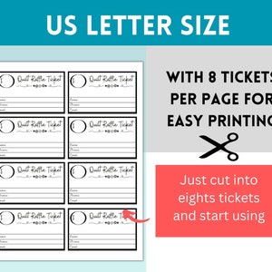 Editable Quilt Raffle Ticket, Ticket Printable, Editable Quilting ...
