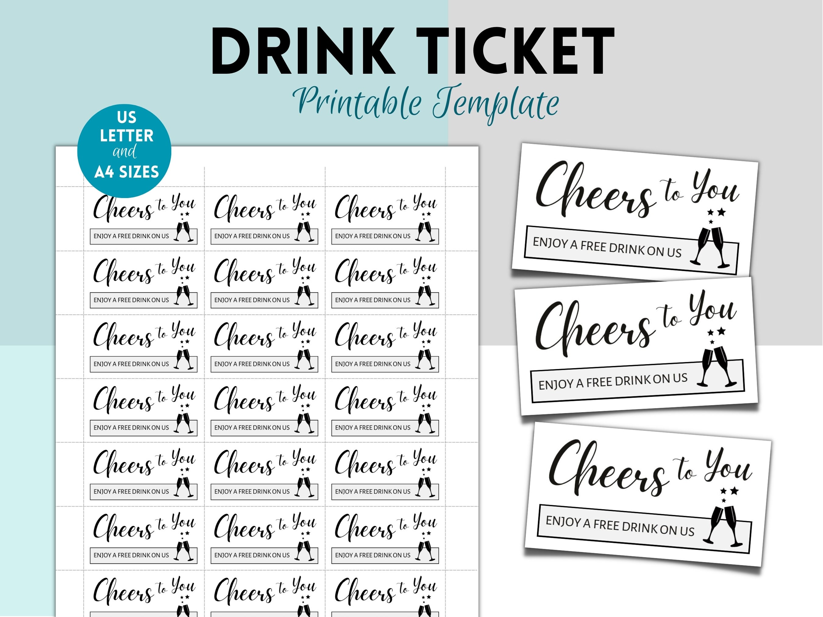 Printable Drink Tickets Template Printable Drink Ticket Template,