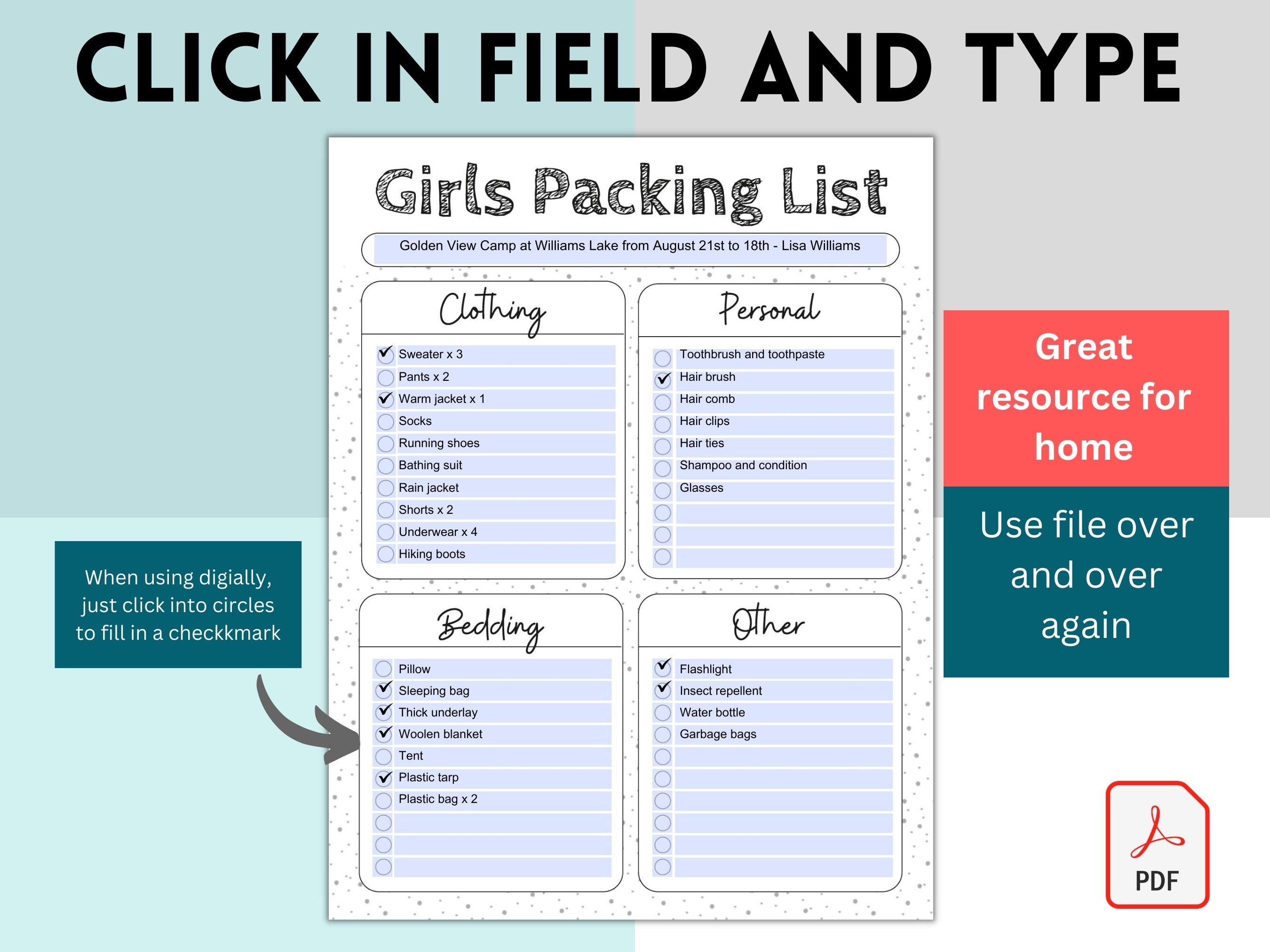 Camping Packing List Girl Scouts at Tristan Oflaherty blog