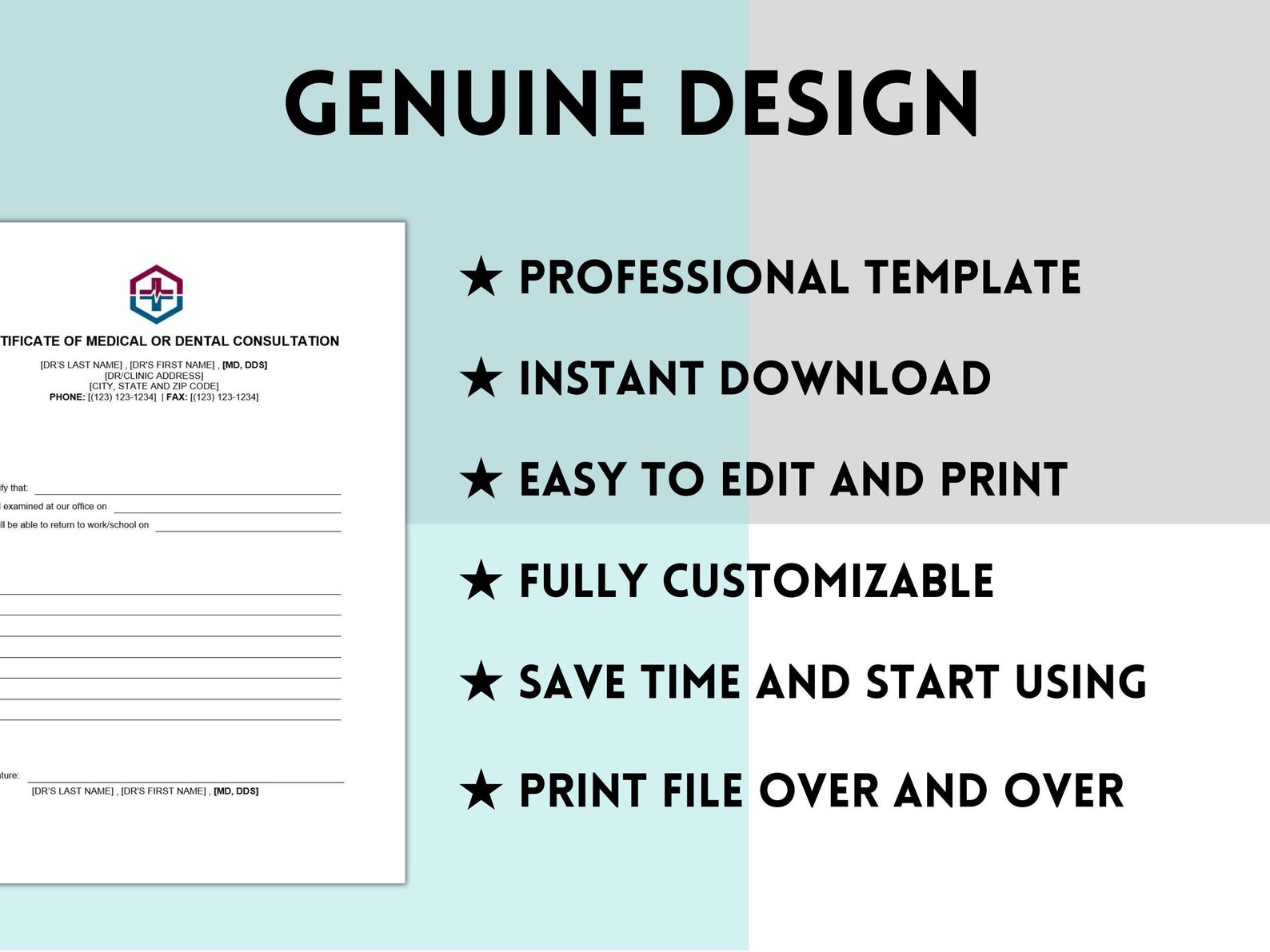 Doctor's Note, Dentist Note, Doctor's Letter, Dentist Letter, Medical ...