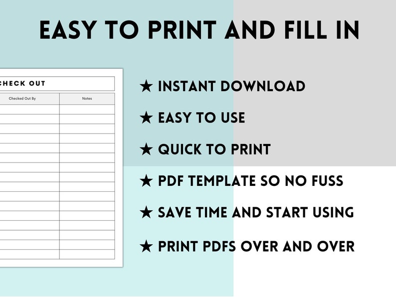 Inventory Check Out Sheet, Inventory Sign Out Sheet, Inventory Tracker ...