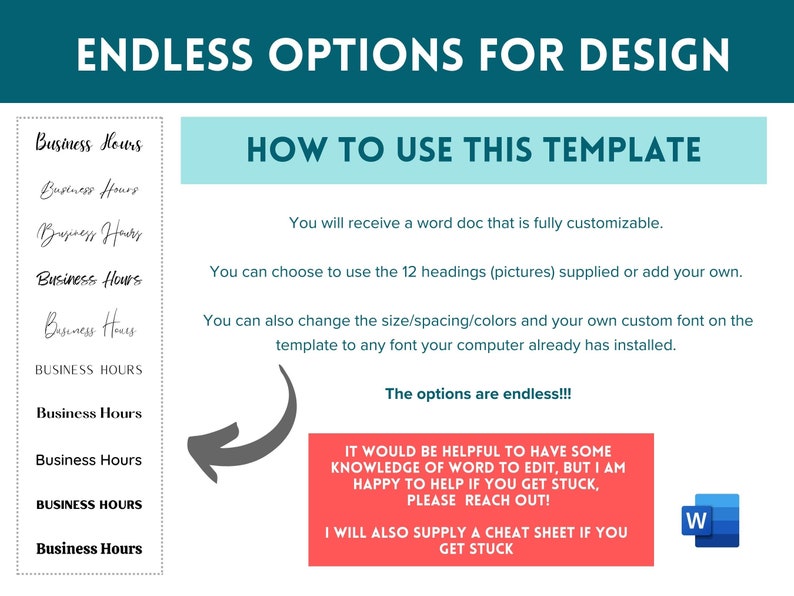 Business Hours Sign Editable Printable Template, Store Hours, Hours of ...