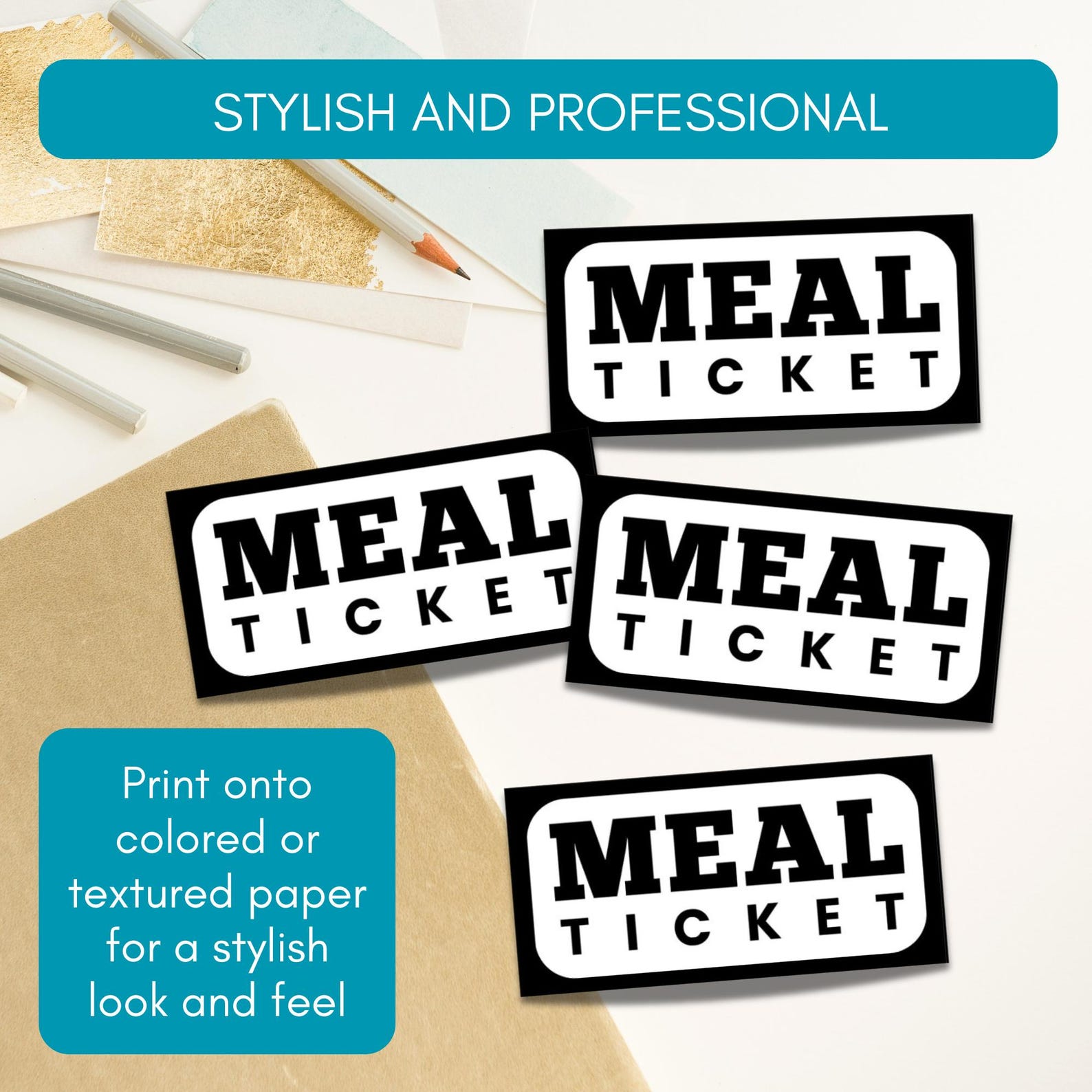 Meal Tickets, Printable Party Food Voucher Template, Food Tickets, Meal ...