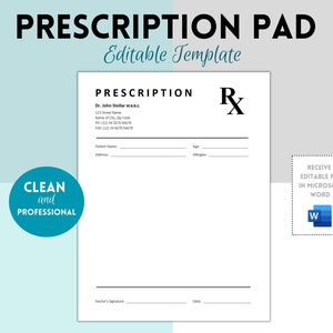 Prescription Pad Template, Rx Prescription Notepad Template ...