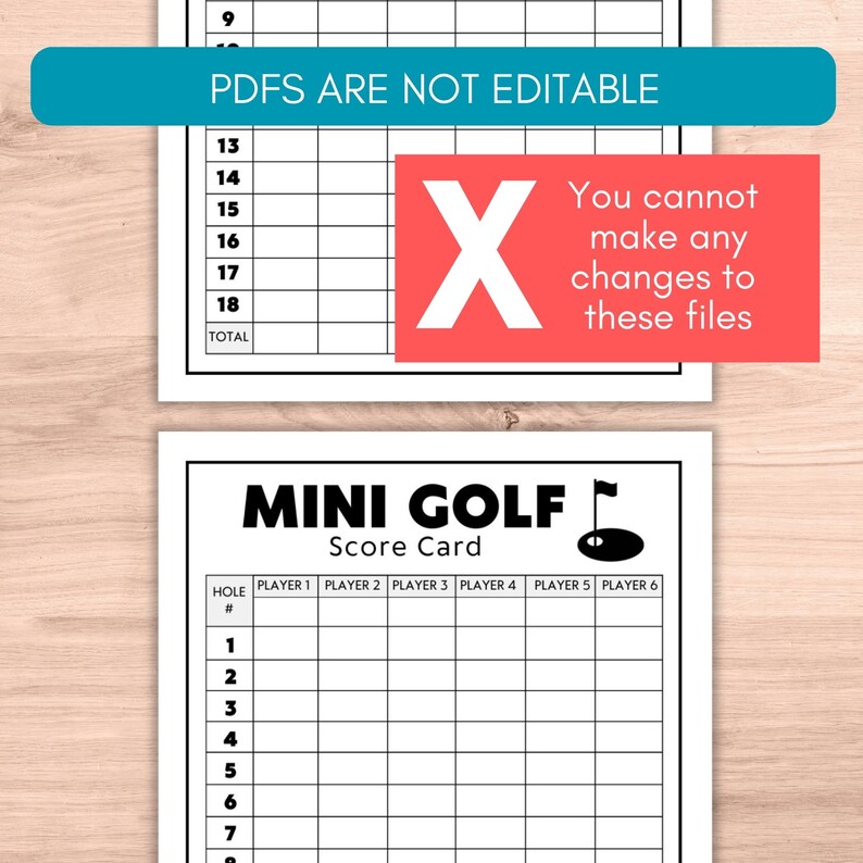 Printable Mini Golf Score Card, Mini Golf Putt Putt Party Score Sheet ...