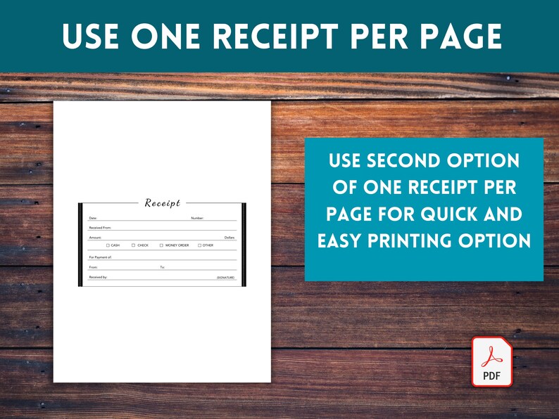 Simple Printable Receipt Form, Small Business Receipt, Sales Receipt ...