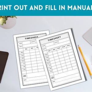 Simple Employee Timesheet, Printable Time Sheet, Time Card, Time ...
