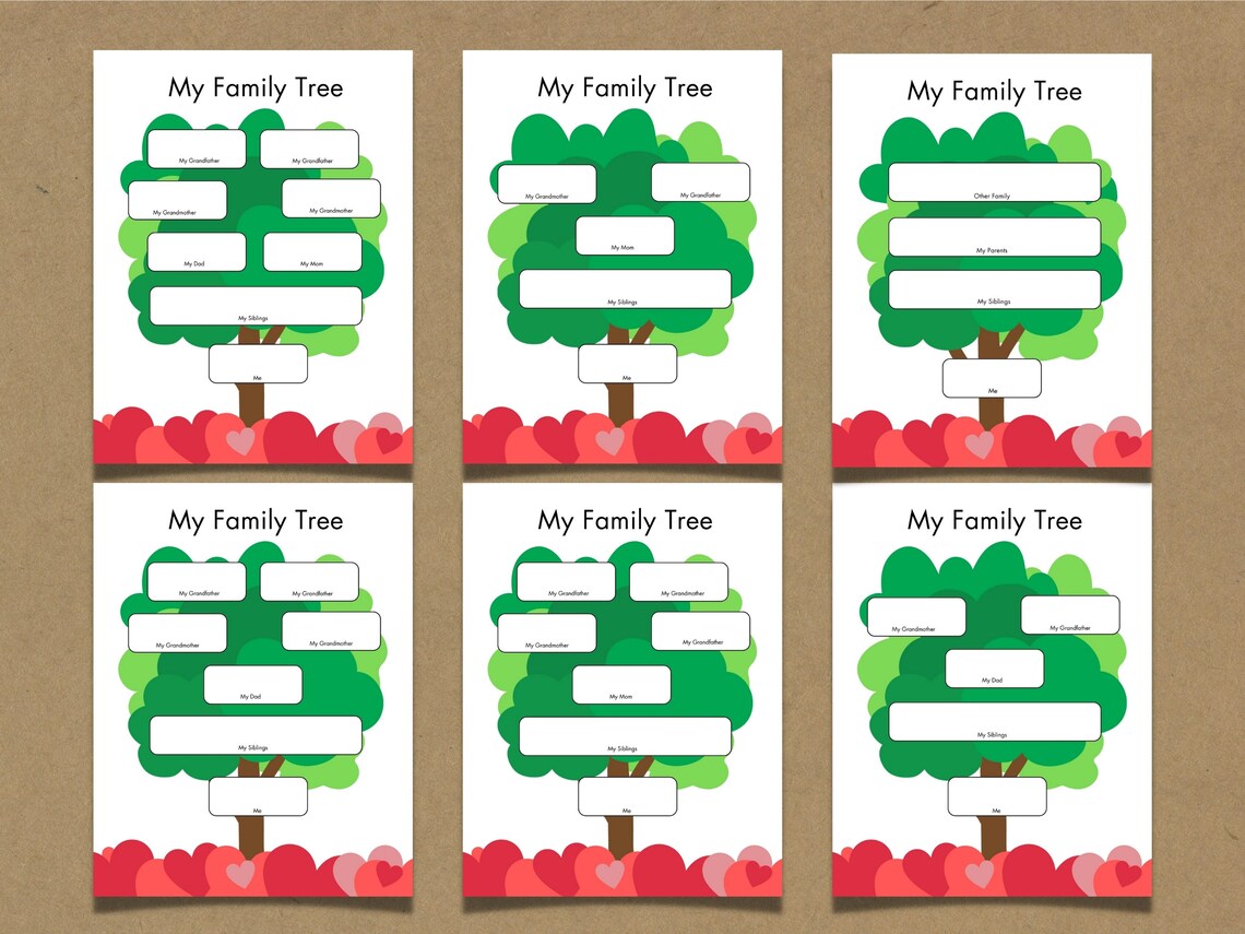 Family Tree Chart for Kids, Family History for Children, Genealogy ...