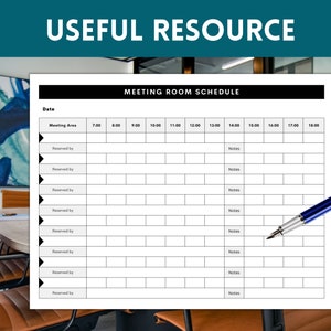Meeting Room Schedule, Room Reservation Template, Conference Room ...