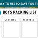 Editable Young Men Camp Packing List, Boys Camping Packing Checklist - Etsy