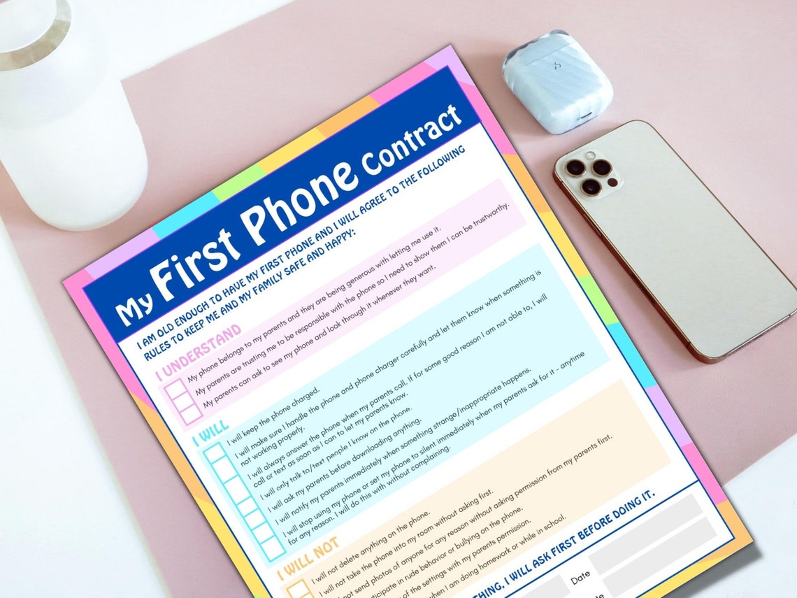 Cell Phone Contract for Child, Cell Phone Agreement, Phone Contract for ...