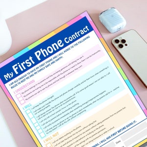 Cell Phone Contract for Child, Cell Phone Agreement, Phone Contract for ...