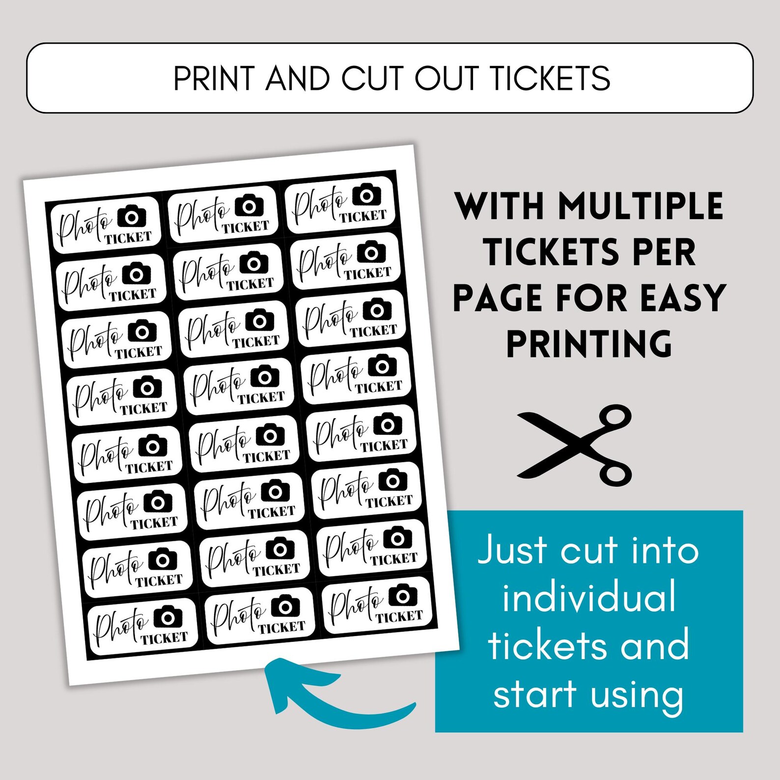Photo Booth Tickets, Printable Party Photo Booth Coupon Template ...