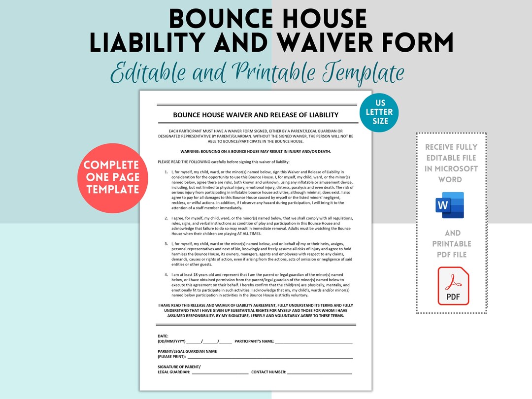 Inflatable Bounce House Rental Contract Agreement, Bounce House ...