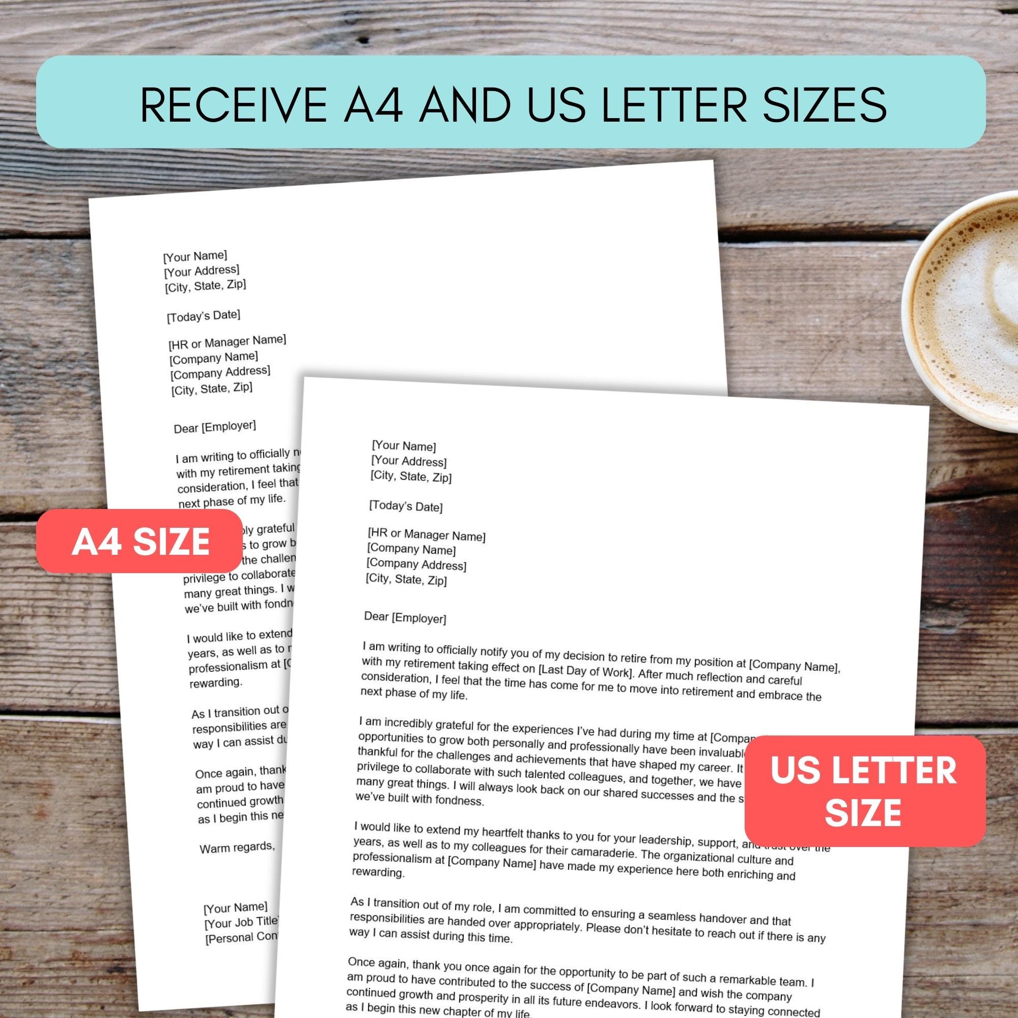Professional Retirement Letter, Retirement Notice, Retirement Template ...