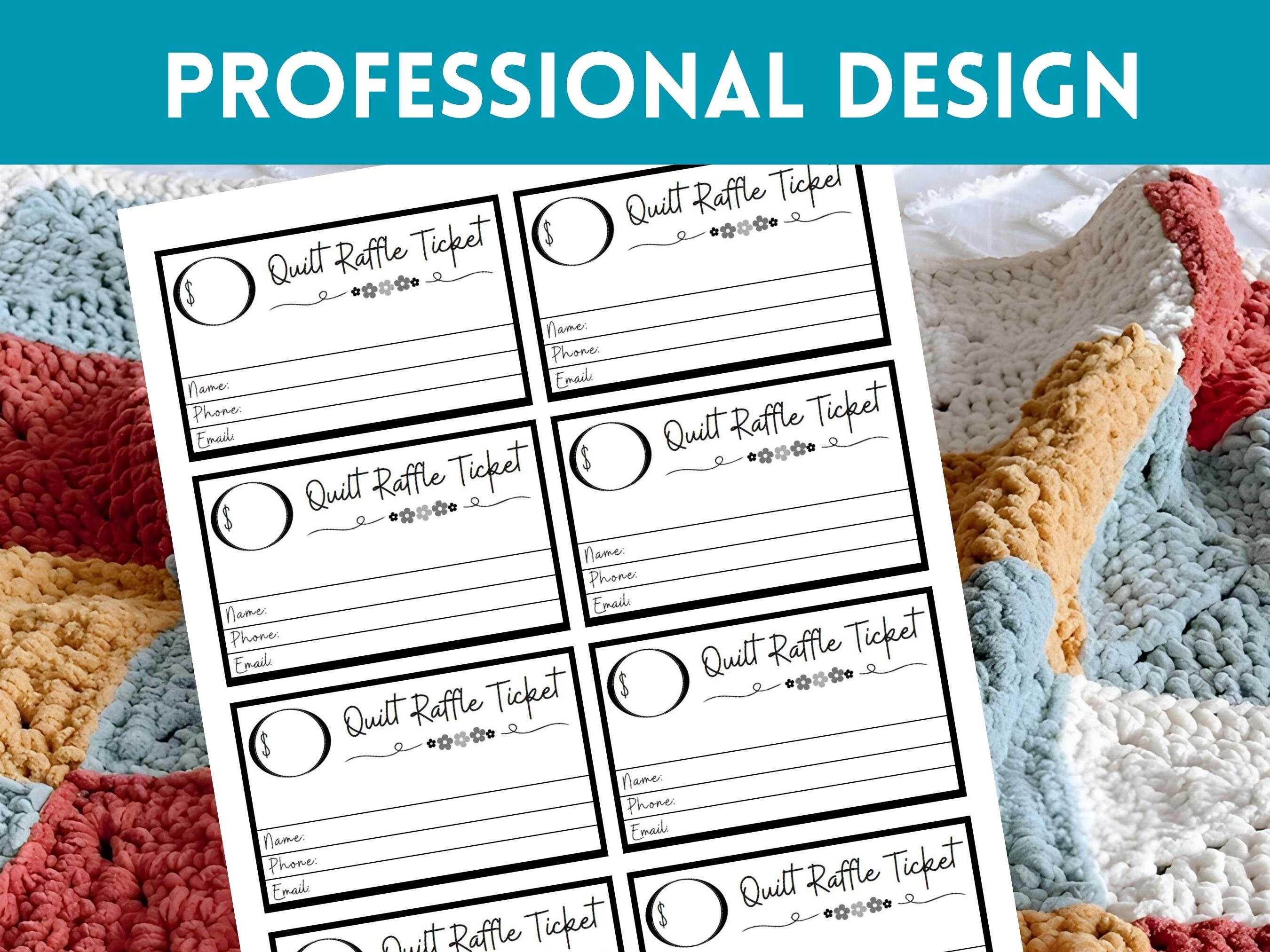 Editable Quilt Raffle Ticket, Ticket Printable, Editable Quilting ...