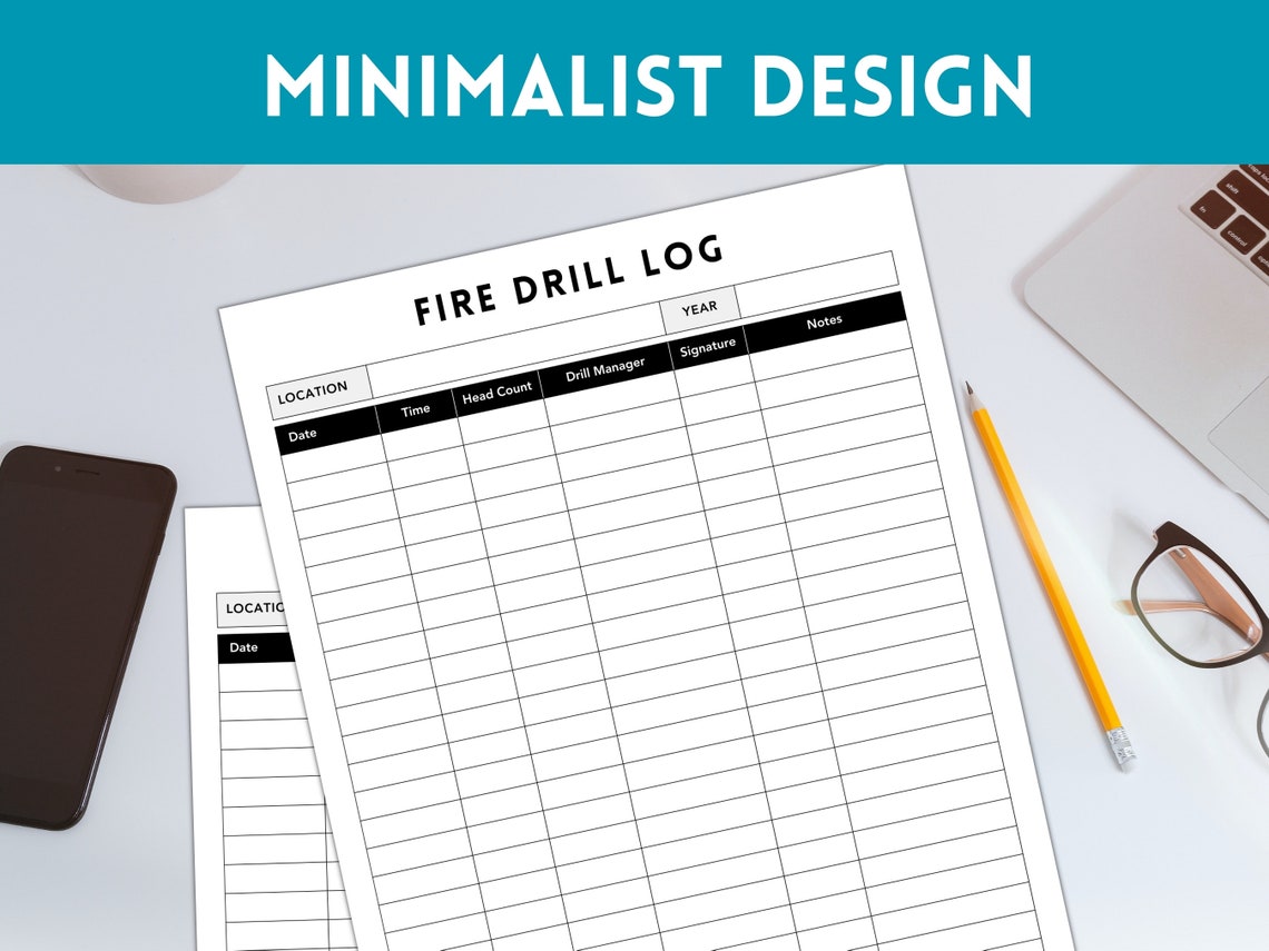 Fire Drill Log Printable, Fire Drill Practice, Fire Drill Log, School ...