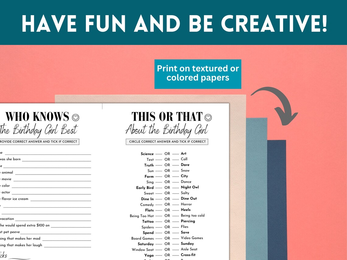 How Well Do You Know the Birthday Girl, Birthday Quiz, Girl Birthday ...