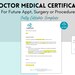 Doctor's Note, Doctor's Letter, Medical Certificate, Printable Medical ...