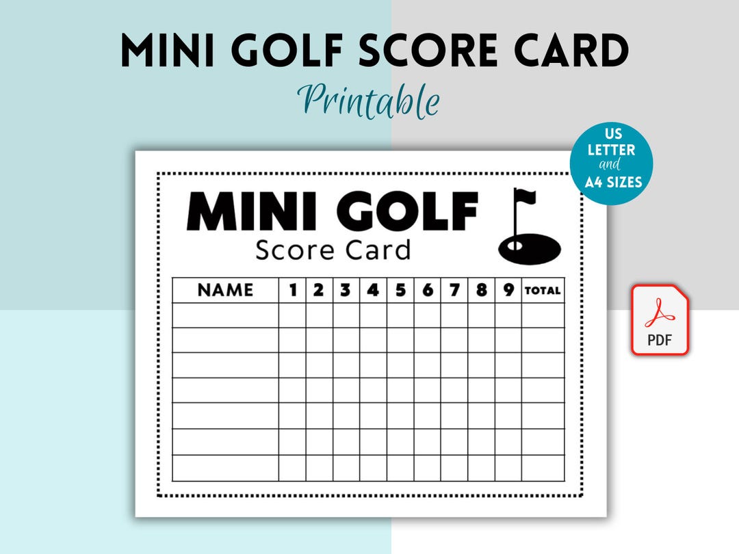 Printable Mini Golf Score Card, Mini Golf Putt Putt Party Score Sheet ...
