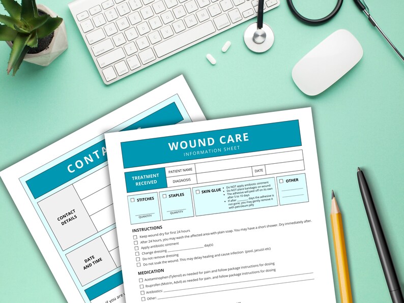 Wound Care Patient Information Sheet, Doctors Notes, Wound After Care ...