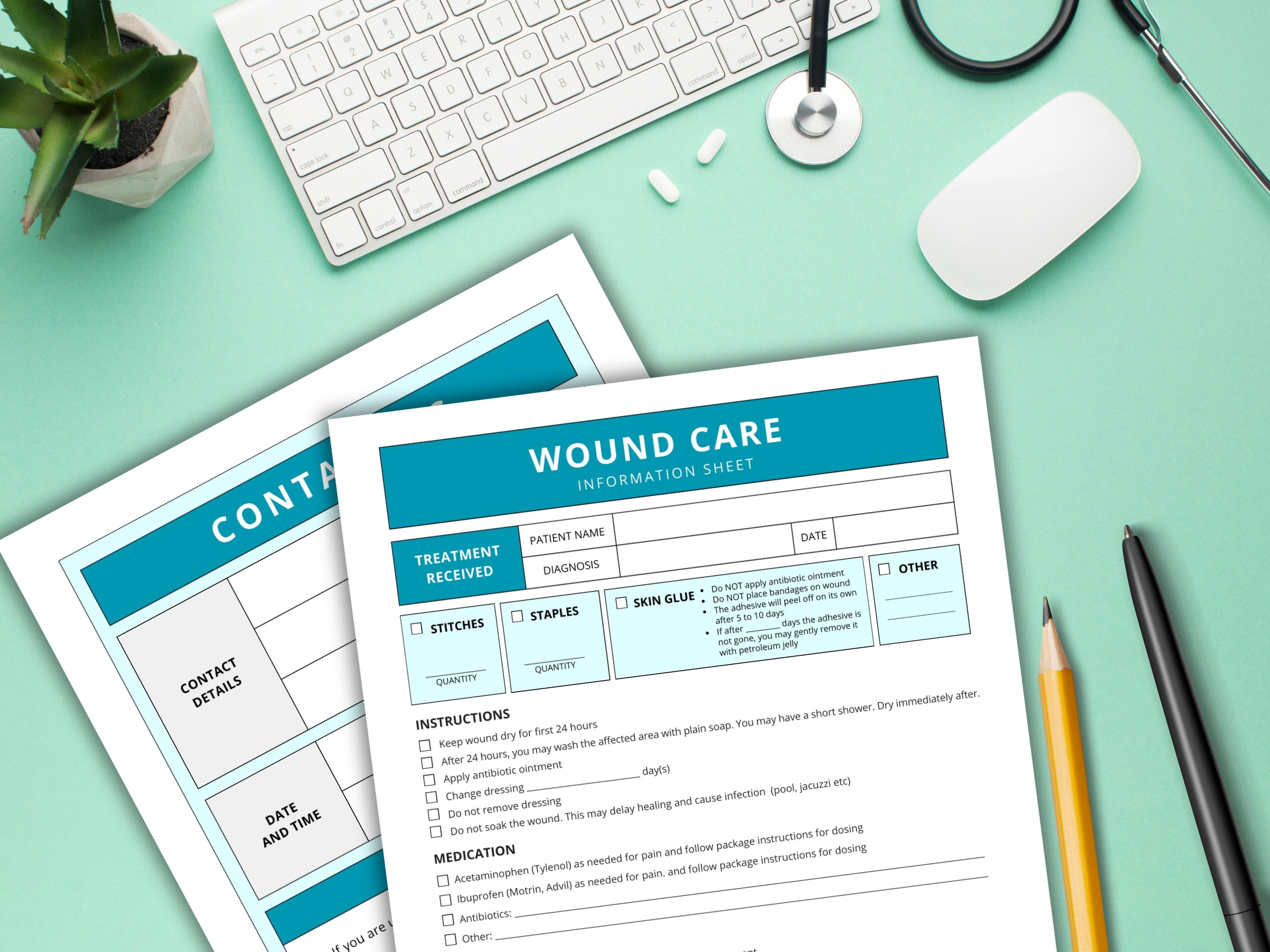 Wound Care Patient Information Sheet, Doctors Notes, Wound After Care ...