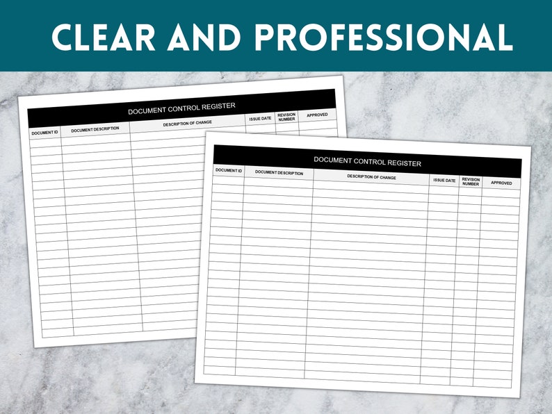 Document Control Register, Document Control Template, Business ...