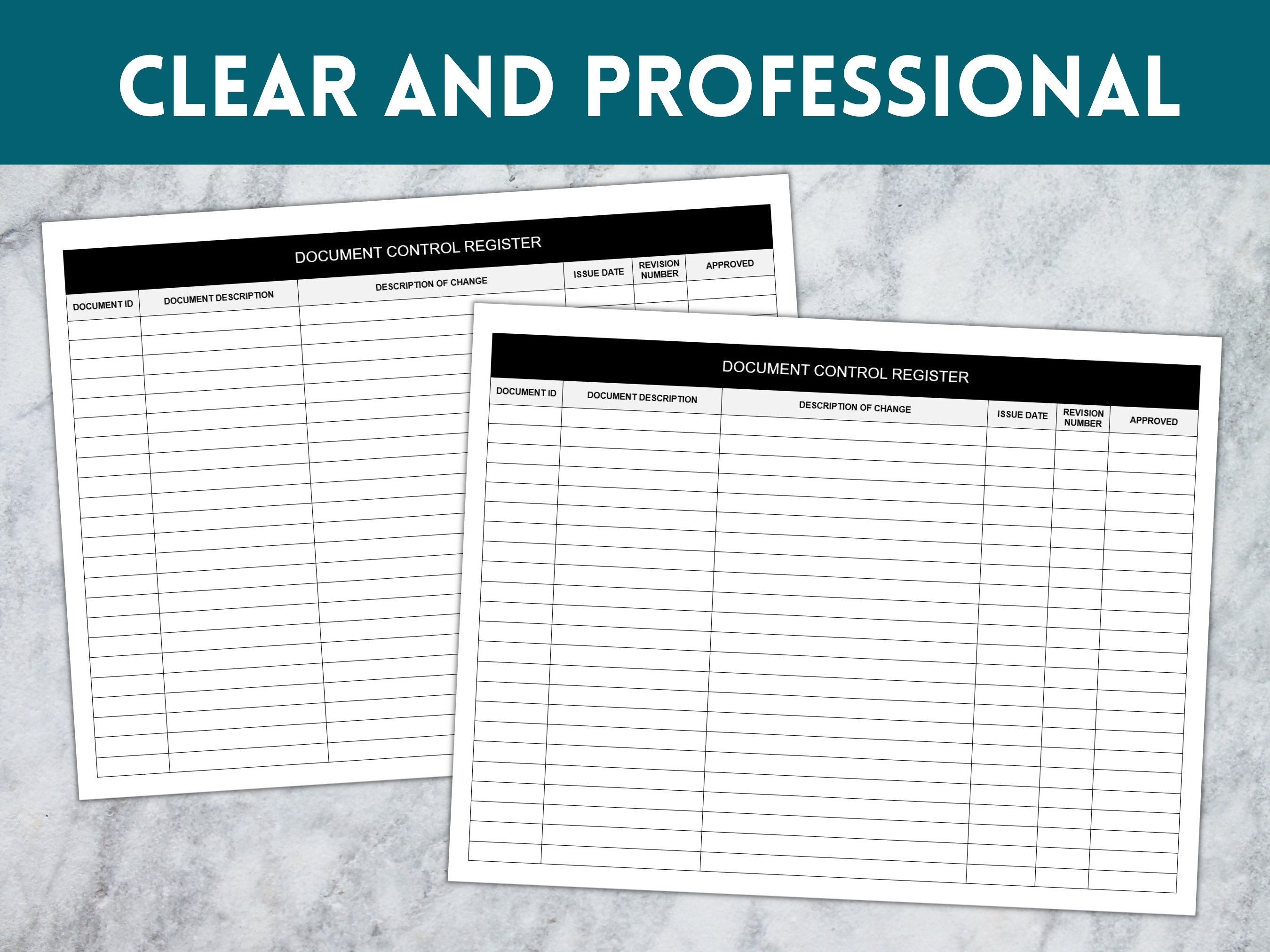 Document Control Register Document Control Template Business Templates Business Process