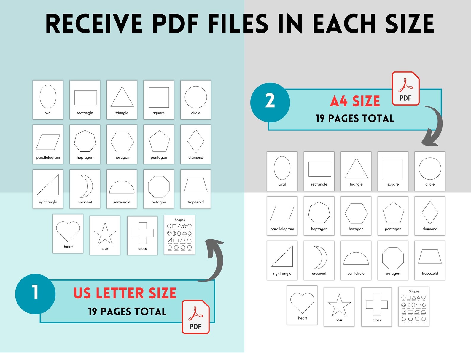 Basic Shape Pages, 18 Basic Shape Coloring Pages, Shape Practice, Shape ...