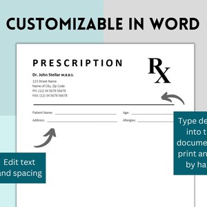 Prescription Pad Template, Rx Prescription Notepad Template ...