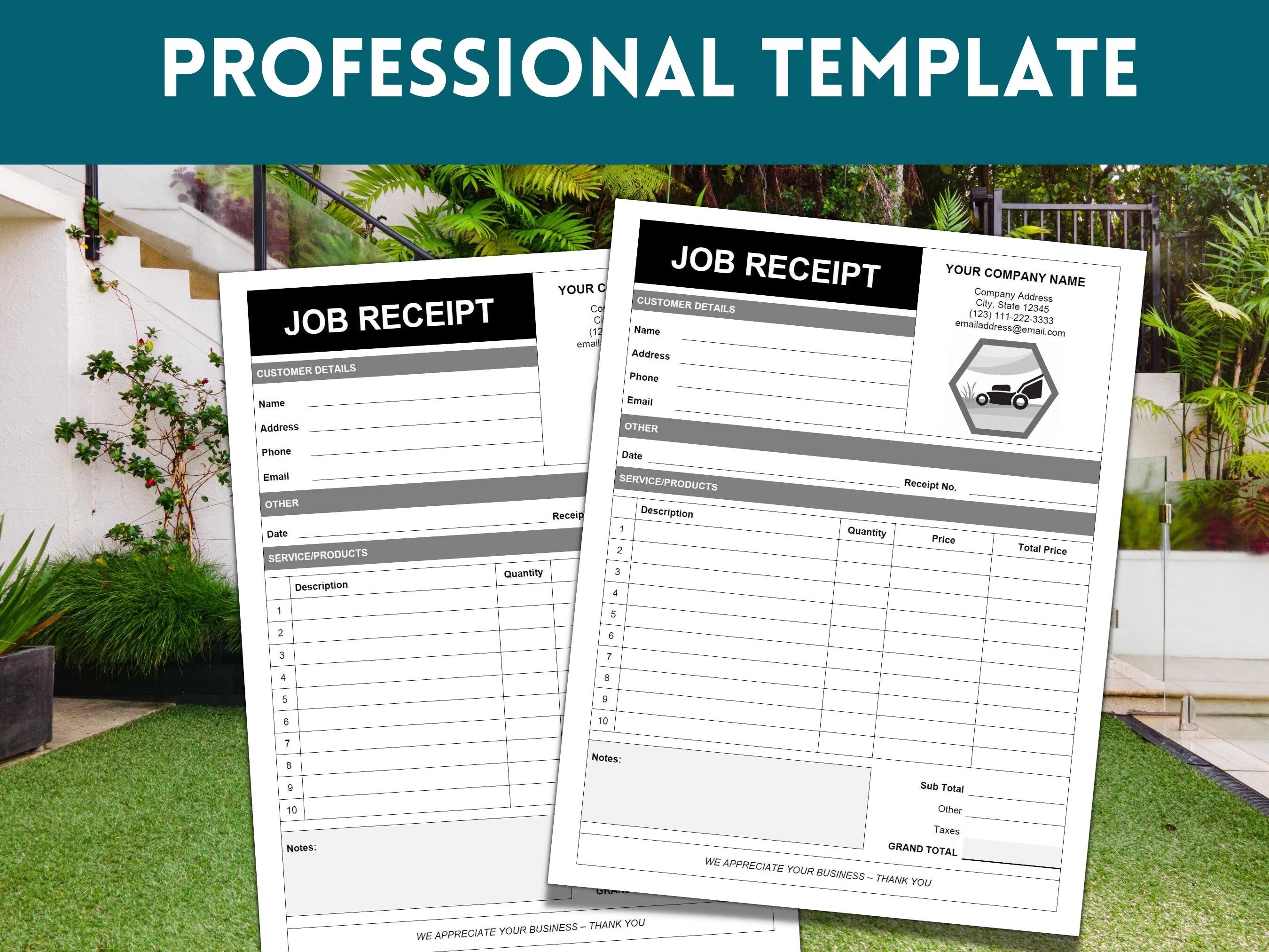Business Receipt, Customer Receipt, Small Business Template, Receipt ...