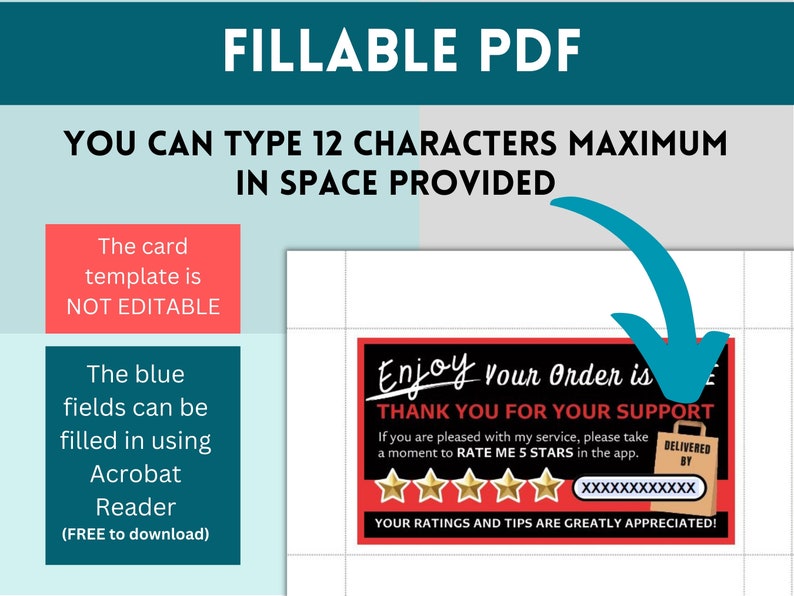 Doordash Delivery Rating Cards, Food Delivery Driver, Doordash Customer ...