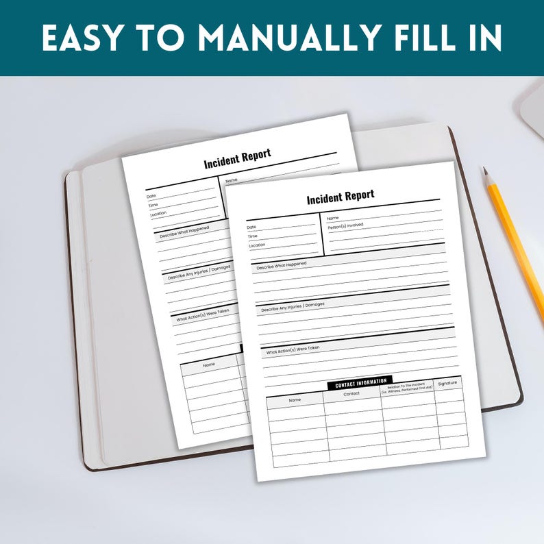 Incident Report Form, Accident Report, Risk Management, Incident Log ...