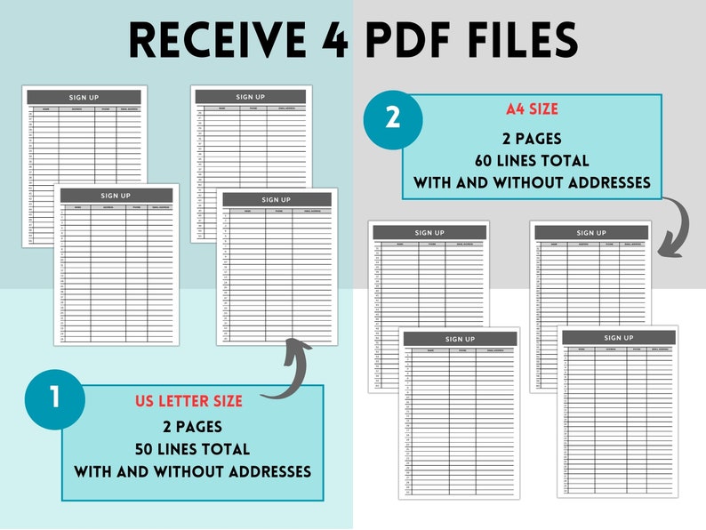 Printable Sign up Sheet. Sign up Template, Event Sign Up, Party Sign Up ...