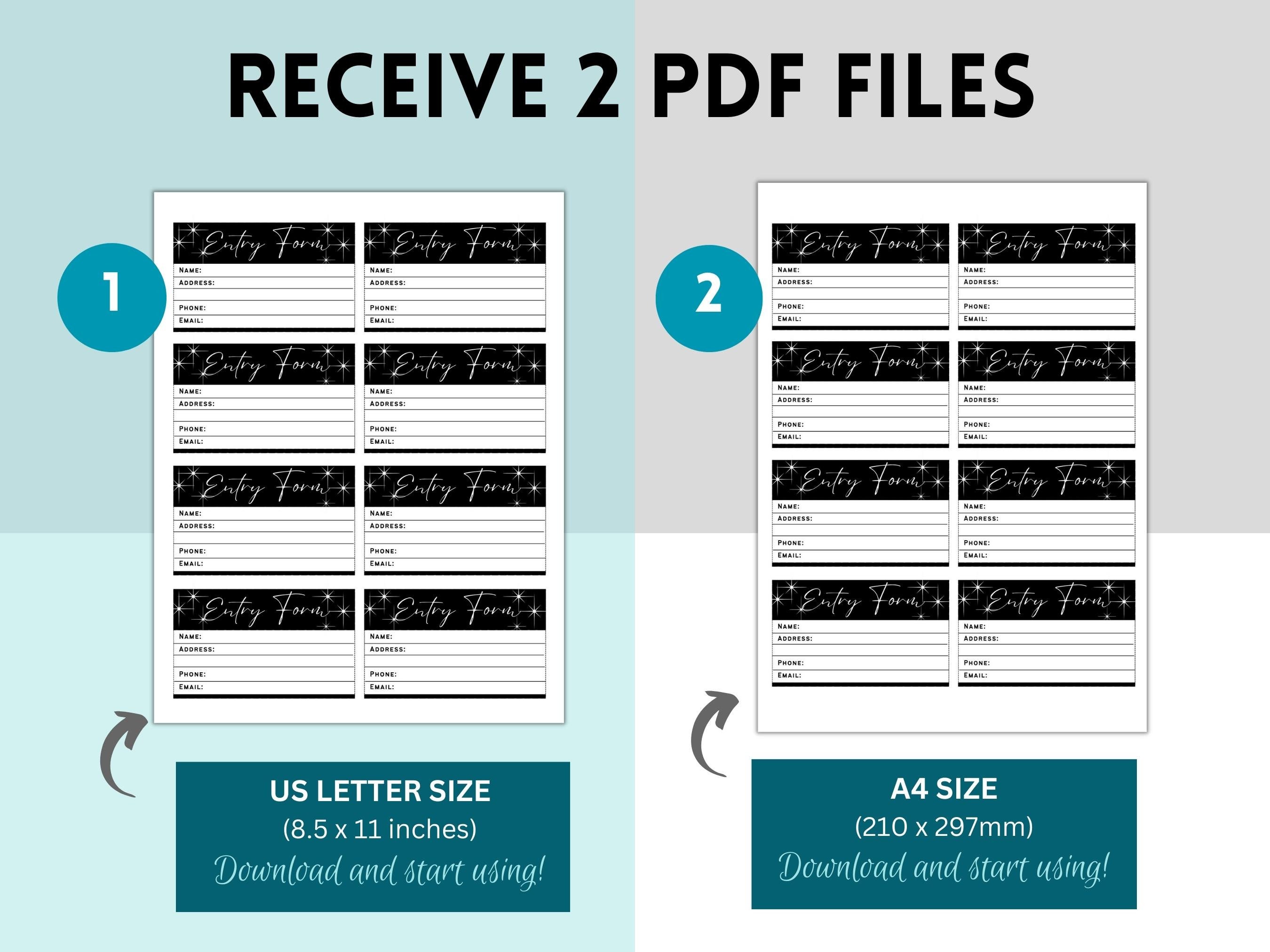 Printable Raffle Entry Form Ticket, Enter to Win Printable Ticket ...