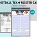 Team Roster, Sports Roster Printable, Soccer Team Roster, Softball ...