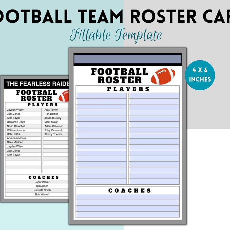 Roster Card Template - Etsy