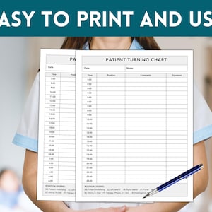 Patient Positioning and Turn Chart, Patient Repositioning Chart ...