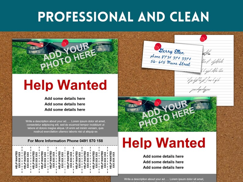 Editable Help Wanted Tear-off Flyer, Advertisement Flyer, Flyer ...