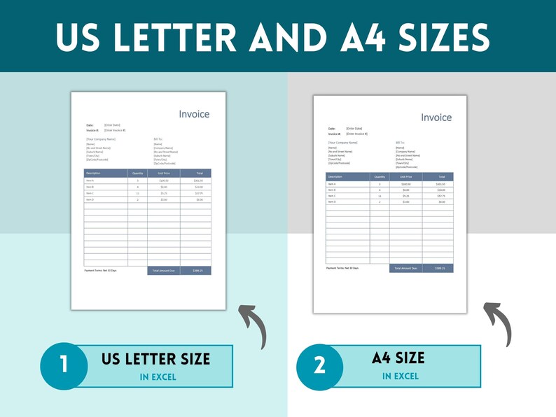 Simple Invoice, Invoice Template, Professional Invoice, Minimalist ...