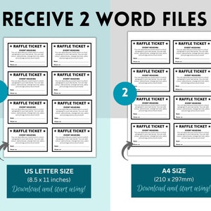 Printable Editable Raffle Ticket, Enter to Win Printable Ticket, Word ...