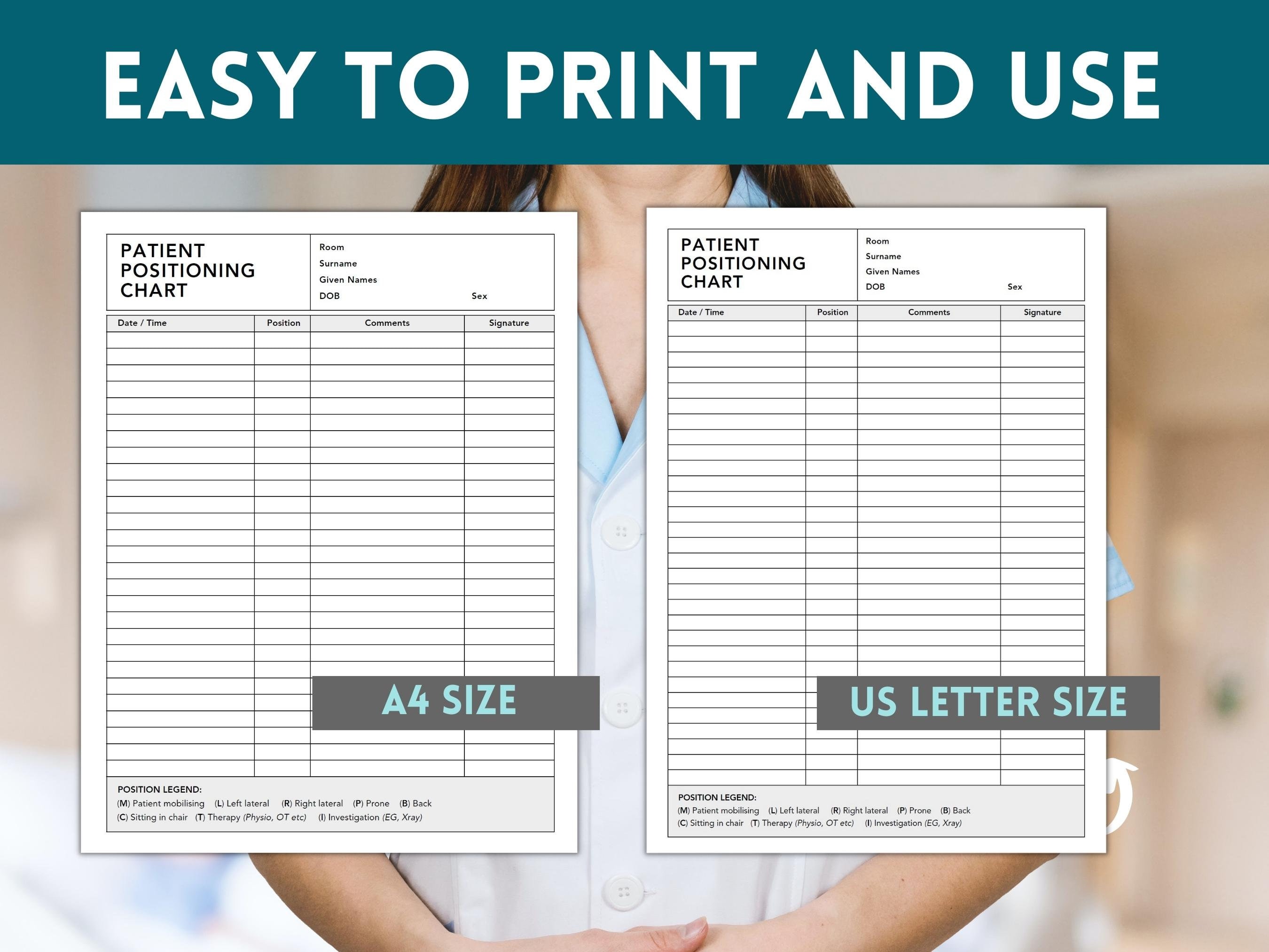 Patient Positioning and Turn Chart, Patient Repositioning Chart ... Patient Positioning and Turn Chart, Patient Repositioning Chart ...
