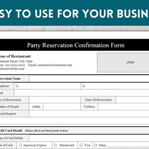 Editable Table Reservation List, Restaurant Table Reservation Form ...