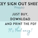 Key Sign Out Sheet, Key Sigh Out Log, Sign in Out Form, Equipment Key ...